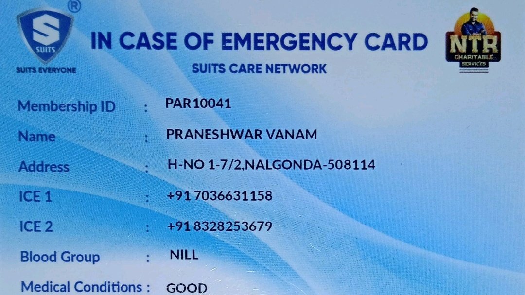 WORLD NTR FANS on Twitter: "RT @NTR_Charities: We Are Uploading The ICE Cards Here Regularly ...