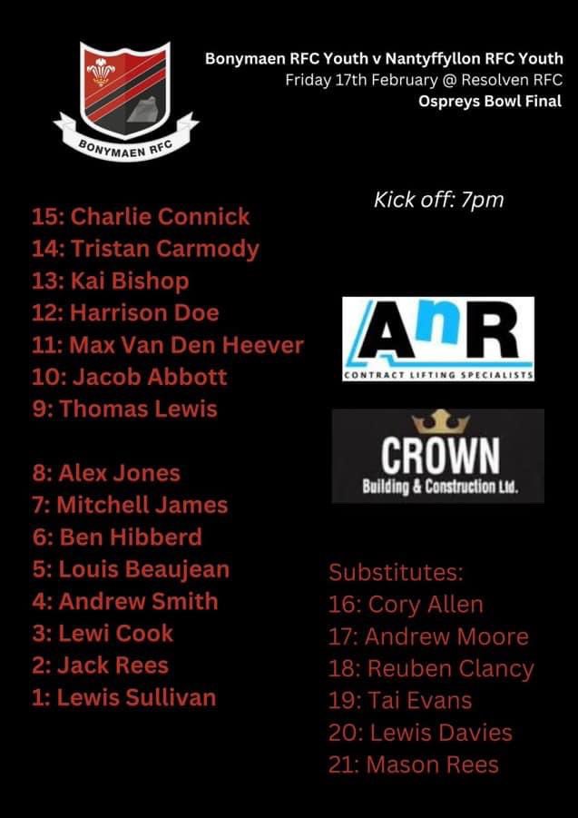 Bonymaen RFC (Bonymaenrugby): TOMORROW NIGHT @BonyYouthRFC play ...