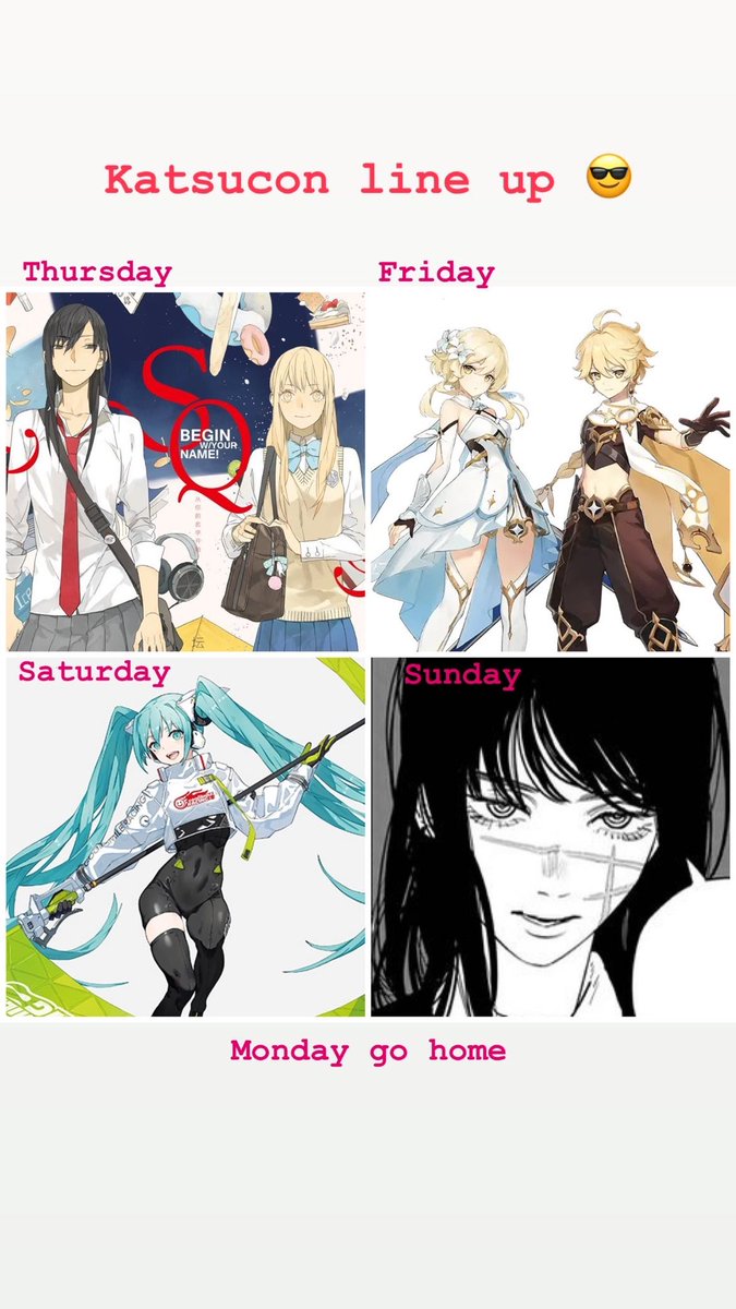 「My Katsu con line up btw! I just realized a bajillion of my 」Hakuの漫画