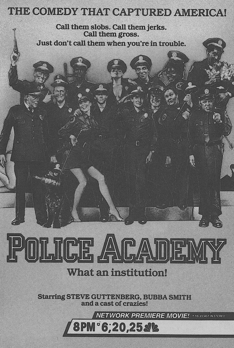 Retronewsnow On Twitter 📺nbc Primetime February 16 1987 — Network Premiere Of ‘police Academy