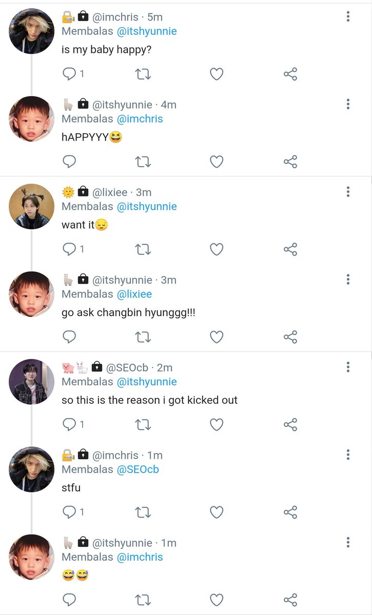 mina-🅴 on Twitter: "chanjin one tweet au and this morning conversation"