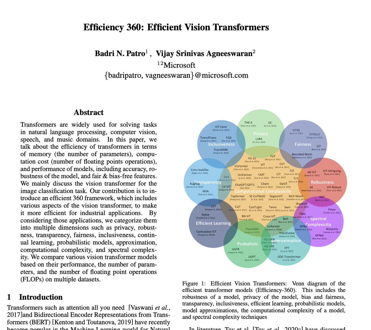 AK on Twitter: "Efficiency 360: Efficient Vision Transformers abs: https://arxiv.org/abs/2302.08374"
