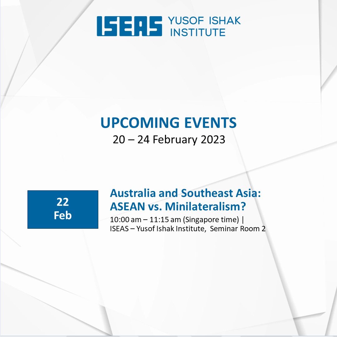 ISEAS Yusof Ishak Institute On Twitter Upcoming Australia And Southeast Asia ASEAN Vs iseas-yusof-ishak-institute-on-twitter-upcoming-australia-and-southeast-asia-asean-vs