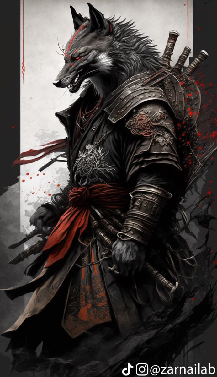 Anthro Wolf Samurai