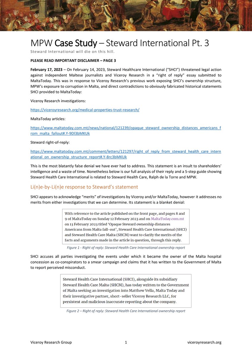 Viceroy on Twitter: "$MPW Case Study - Steward International Will Die On This Hill. Now live ...