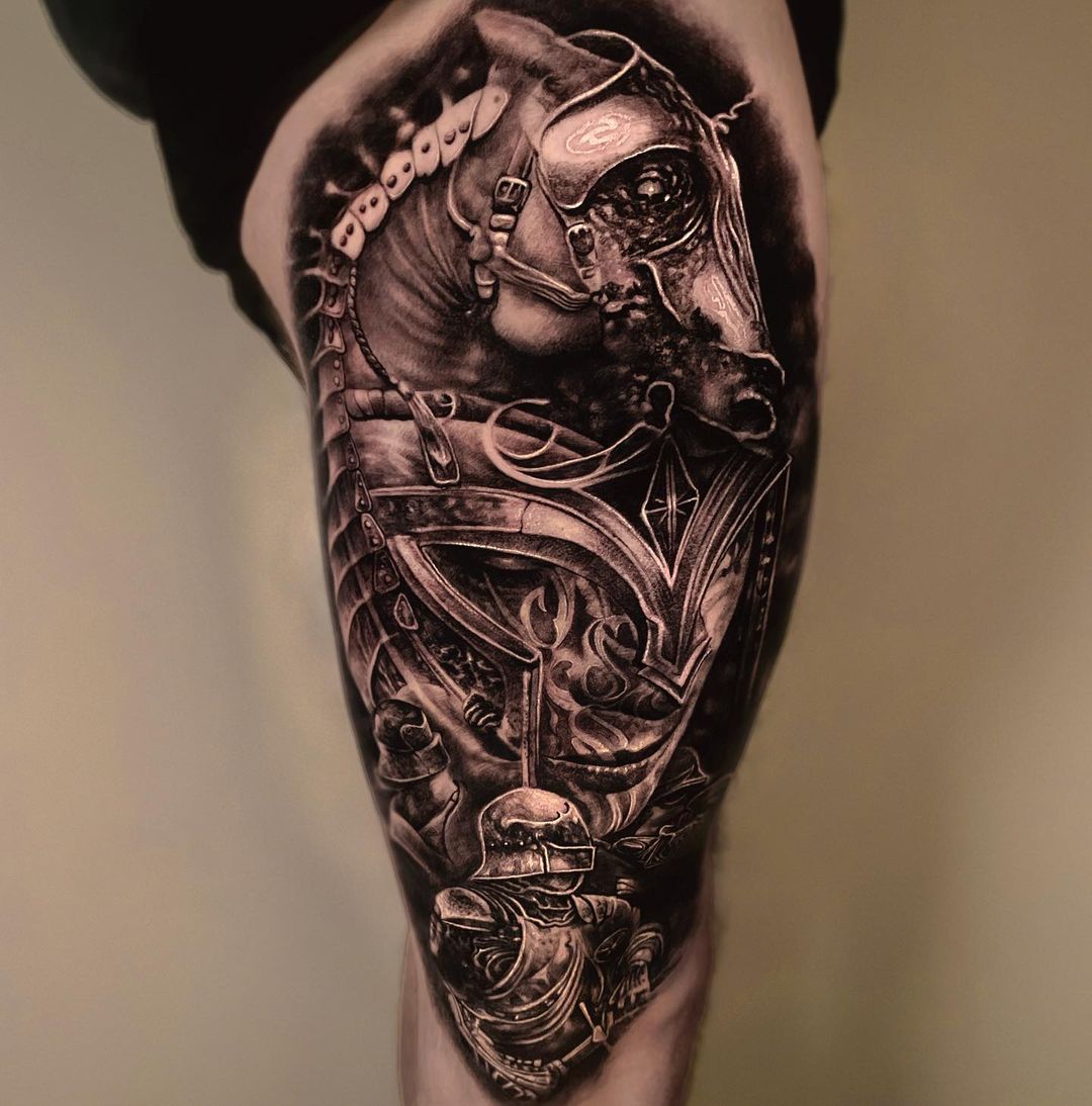 Medieval Battle Scene Tattoo