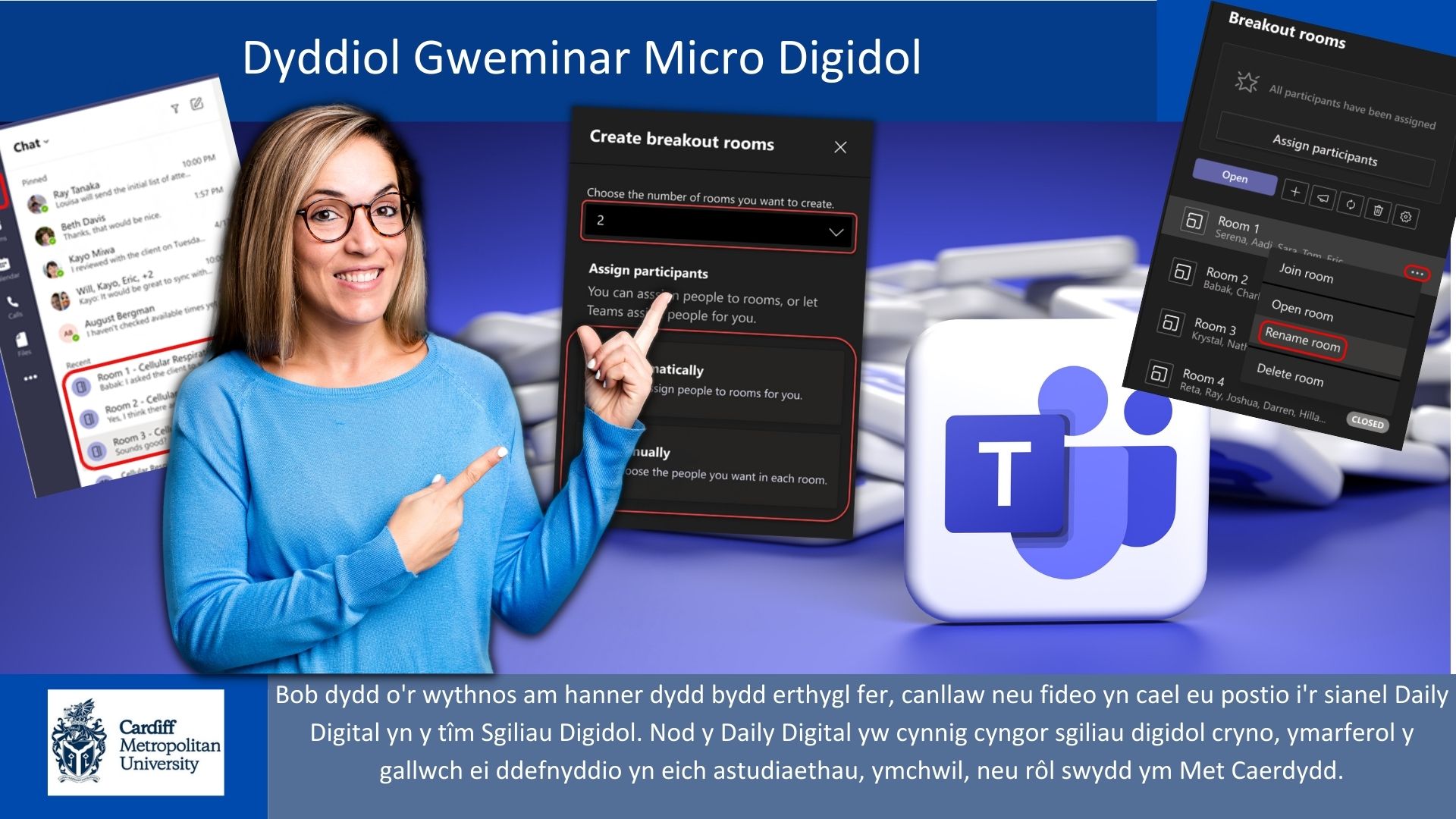 Cardiff Met L&IS on Twitter: "Today / Heddiw Daily Digital: Create and Manage Teams Breakout ...