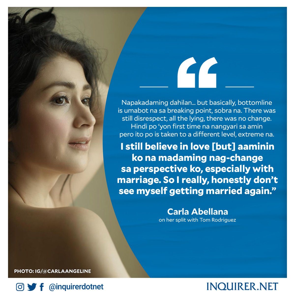 Inquirer on Twitter: "‘MADAMING NAG-CHANGE SA PERSPECTIVE KO ESPECIALLY WITH MARRIAGE’ Carla ...