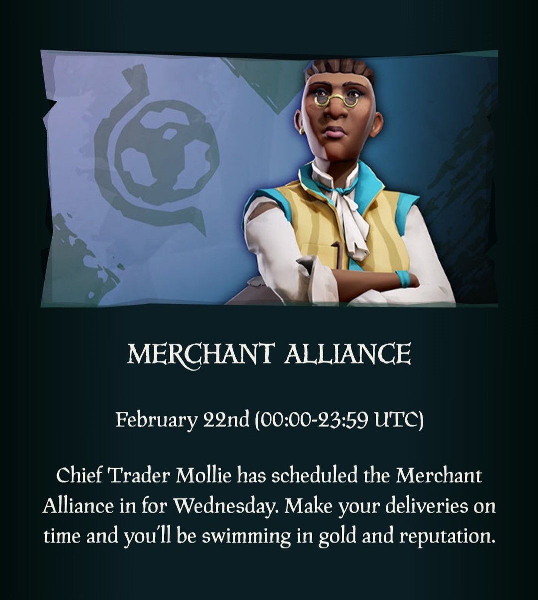 on Twitter: "🏴‍☠️ Double Gold & Reputation 🏴‍☠️💰 Feb 20th - Gold Hoarders 🪙 Feb 21st - Order of ...