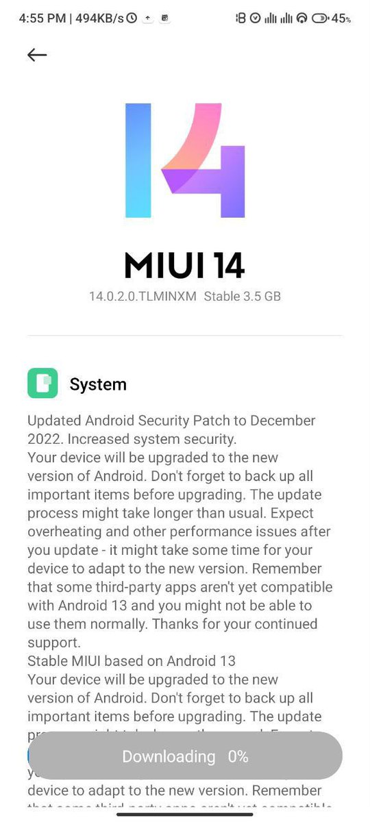 Sourav Paul (Super Gadge) on Twitter: "Poco F4– India Stable *Mi Pilot Release.. Version: V14.0. ...
