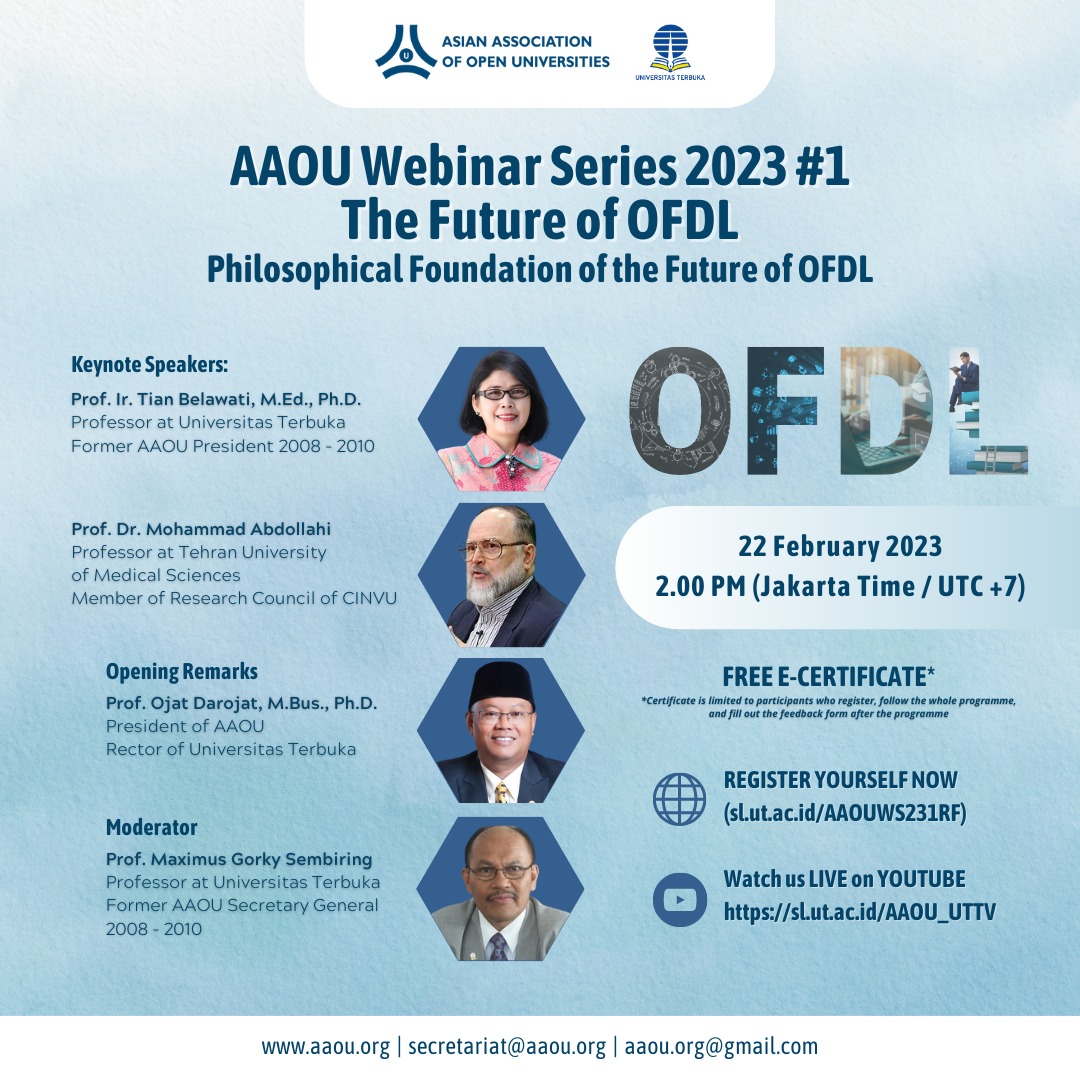 Universitas Terbuka on Twitter: "Yuk ikuti AAOU Webinar Series 2023 #1: The Future of OFDL ...