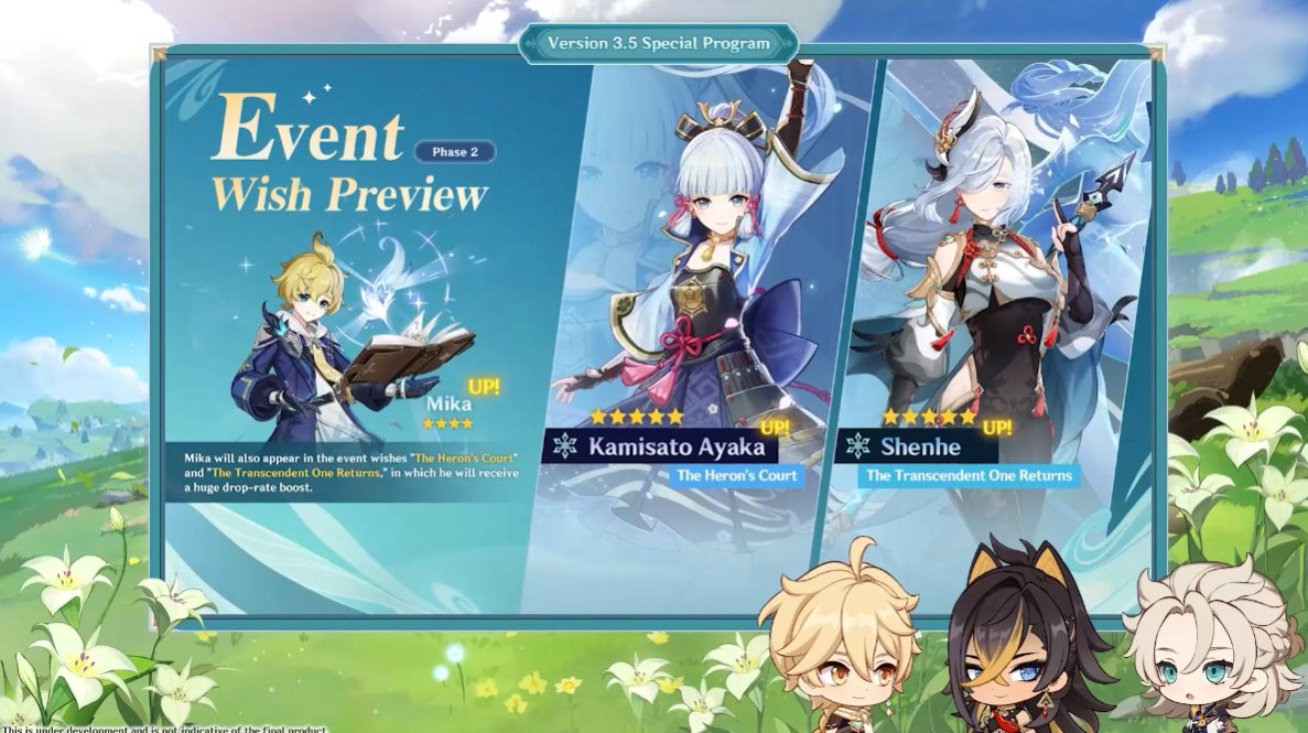 Genshin Mains_Your Guide to Teyvat on Twitter: "3.5 banner 2 - #Mika with #Ayaka and #Shenhe #原神 ...