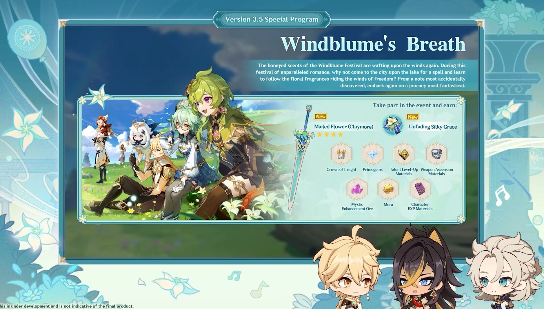 Genshin Mains_Your Guide to Teyvat on Twitter: "3.5 main event - Windblume's Breath #原神 #Genshin ...