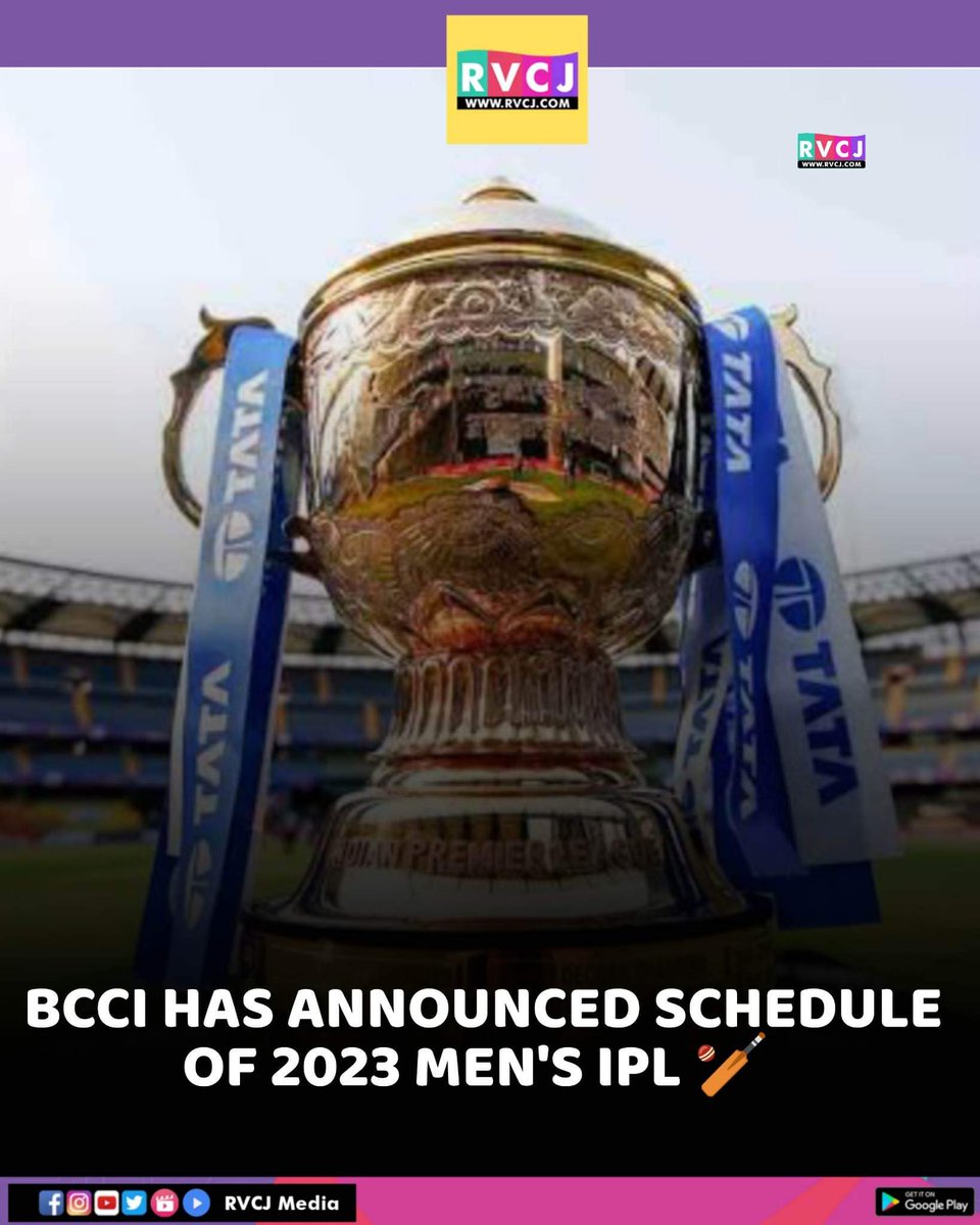IPL 2023 Men's Schedule Thread 🧵 https://t.co/2ytxKtXmIC - RVCJ Media ...