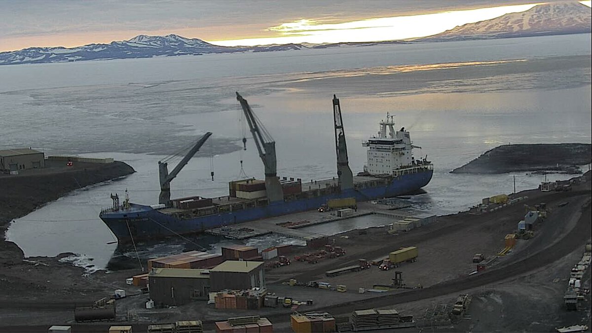 WarshipCam on Twitter: "Antarctic Update: MV Ocean Gladiator visiting McMurdo Station - February ...