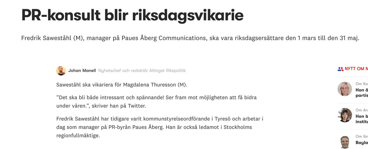 Marcus Larsson on Twitter: "Och nu väntar tre månader i Riksdagen, med allt vad det innebär i ...