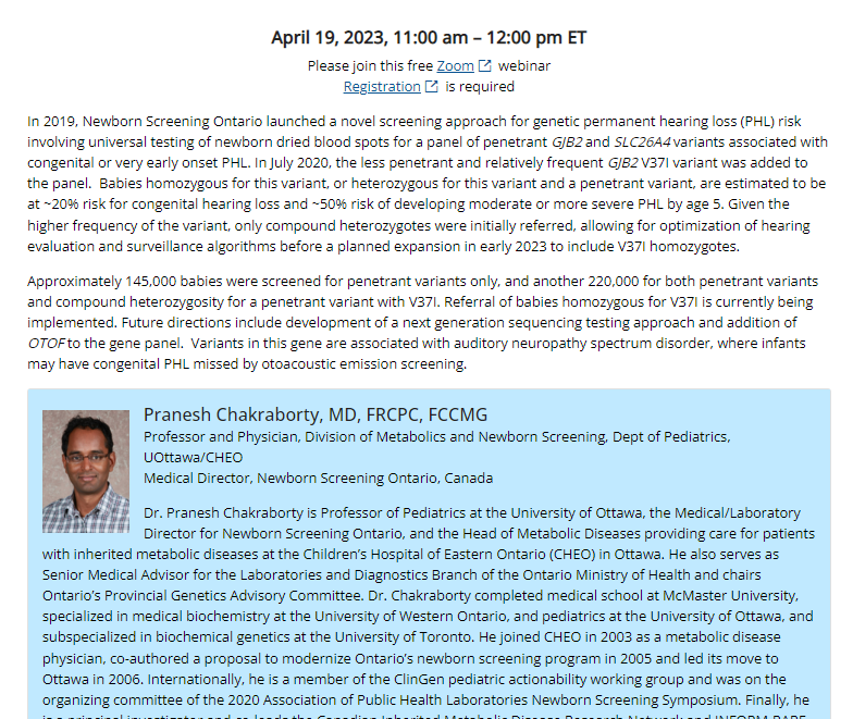 CDC Genomics & Precision Health on Twitter: "Join us April 19 for a @CDC_NCBDDD Science Seminar ...