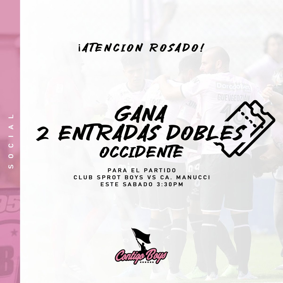 CONTIGO BOYS on Twitter: "¡CONTIGO BOYS TE LLEVA AL ESTADIO!🏟️ SORTEAMOS 2️⃣ ENTRADAS DOBLES ...