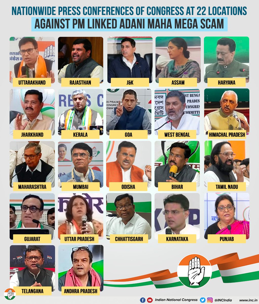 Congress on Twitter: "Today, Congress leaders & spokespersons held press conferences at 22 ...