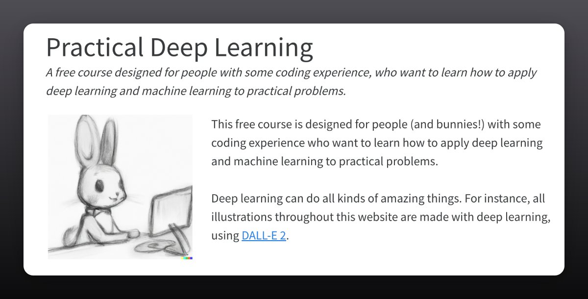 Abacus.AI on Twitter: "Practical Deep Learning For Coders is one of the best FREE courses for ...