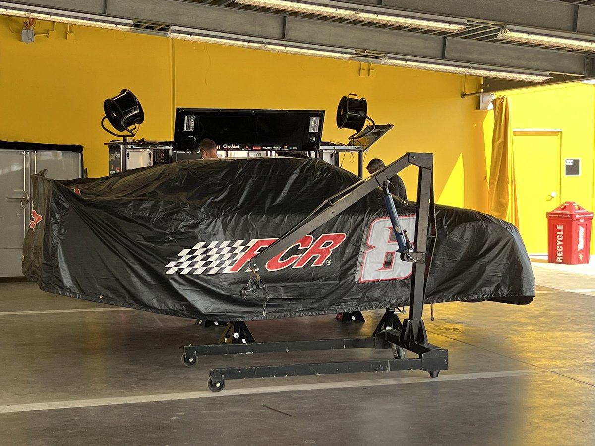 (Dustin Long) Kyle Busch’s backup car being prepared, no. 3 visible ...