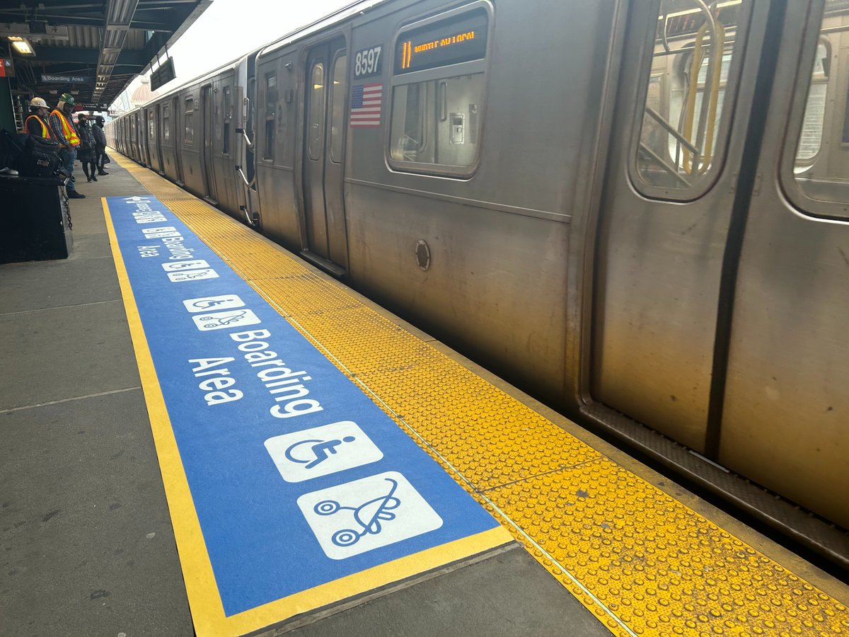 We’re testing out new decals in the accessible boarding area at Marcy ...