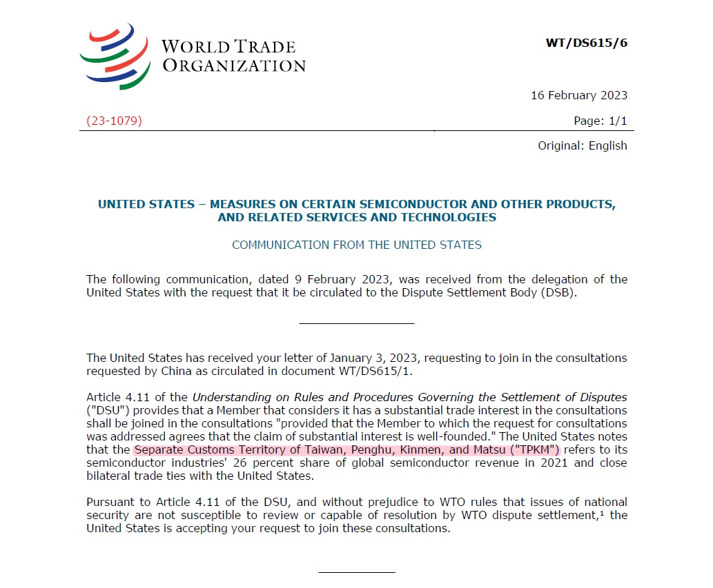 OGAWA, Tadashi on Twitter: "=> "U.S. includes Taiwan, rejects Russia in WTO consultations with ...