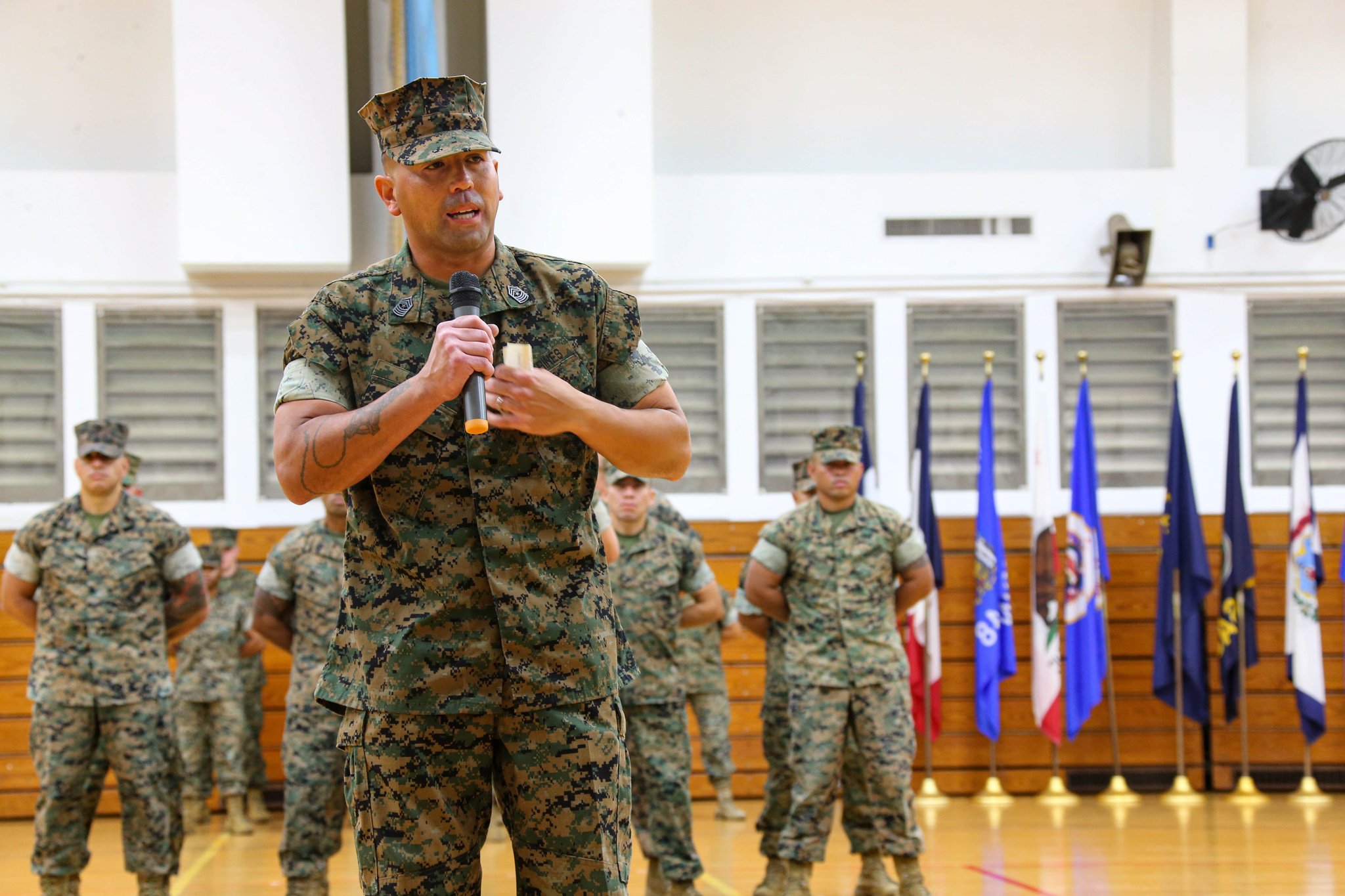 U.S. Marines on Twitter: "Marine Corps Base Camp Blaz instated its first sergeant major during ...