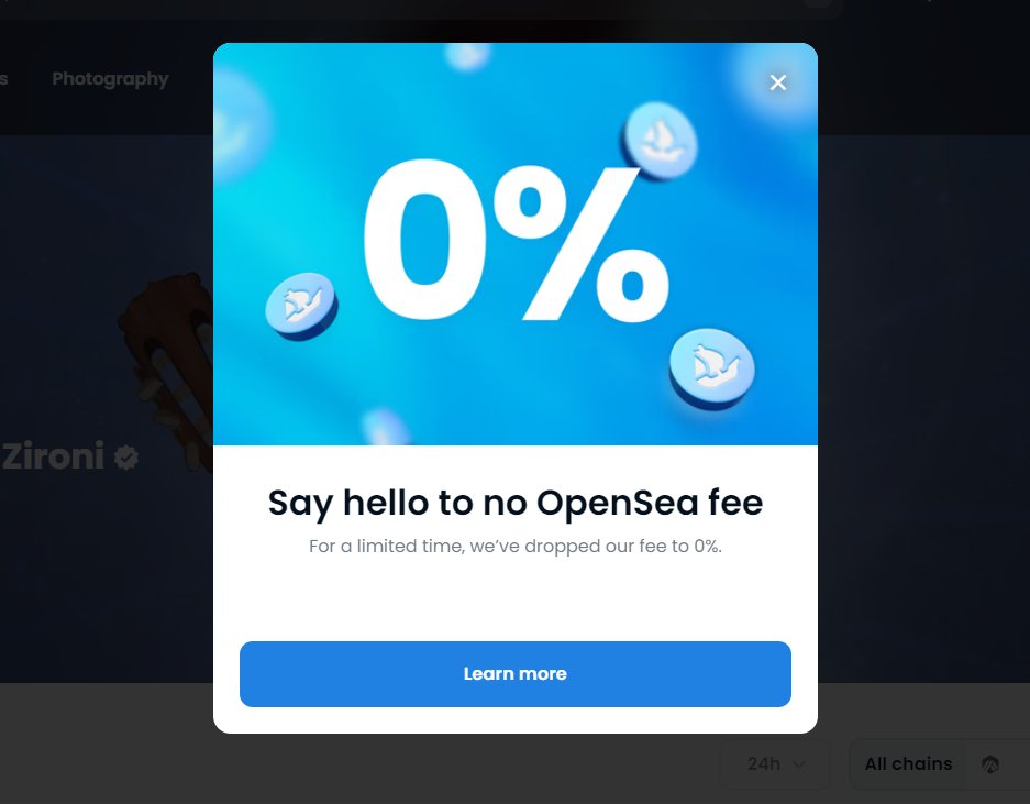 CryptoDuck.bnb on Twitter: "OpenSea งัดไม้เด็ดสู้ Blur ประกาศลด marketplace fee จาก 2.5% เหลือ 0 ...