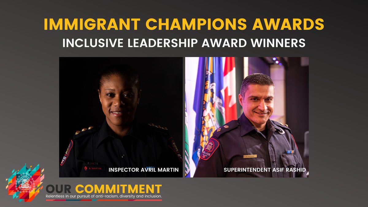 Calgary Police on Twitter: "Congratulations to CPS @SuptRashid and Insp. Avril Martin for being ...