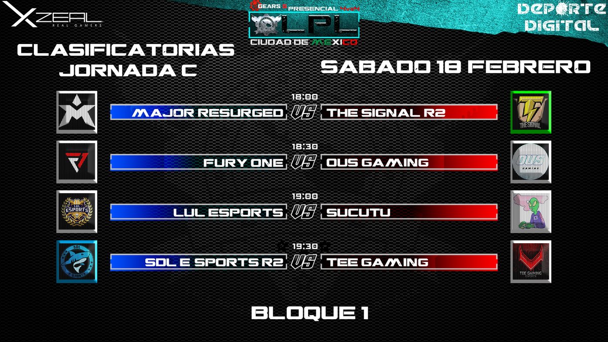 Deporte Digital 01 on Twitter: "JORNADA C CLASIFICATORIAS ONLINE LPL Bo1 ESCALADA patrocinada ...