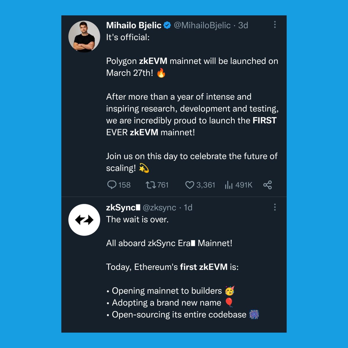 CryptoDuck.bnb 🔴 on Twitter: "ศึก #zkEVM @zksync: "กุทำก่อน" @0xPolygonZK: "กุสิ ทำมาก่อน ...