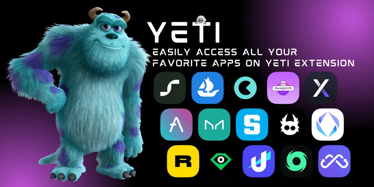 Yetichain on Twitter: "Easily access all your favorite apps on #YETI extension. Switch accounts ...