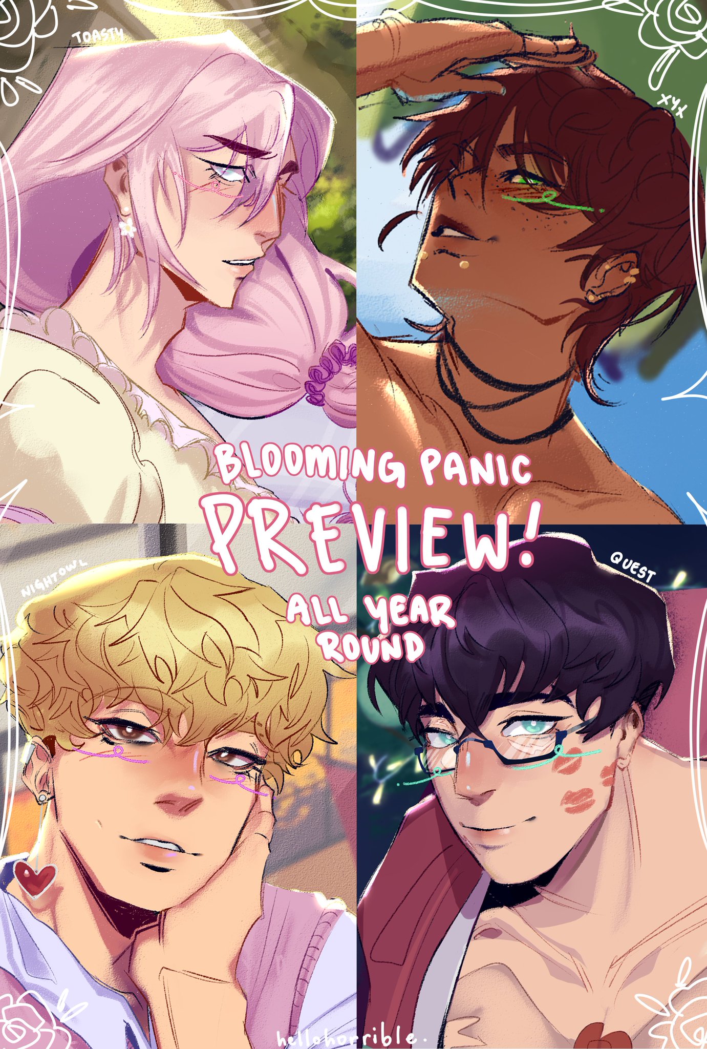 hellohorrible. 🍑 dead bc of quest 🍑 on Twitter: "BLOOMING PANIC ALL YEAR ROUND ZINE IS OUT NOW ...