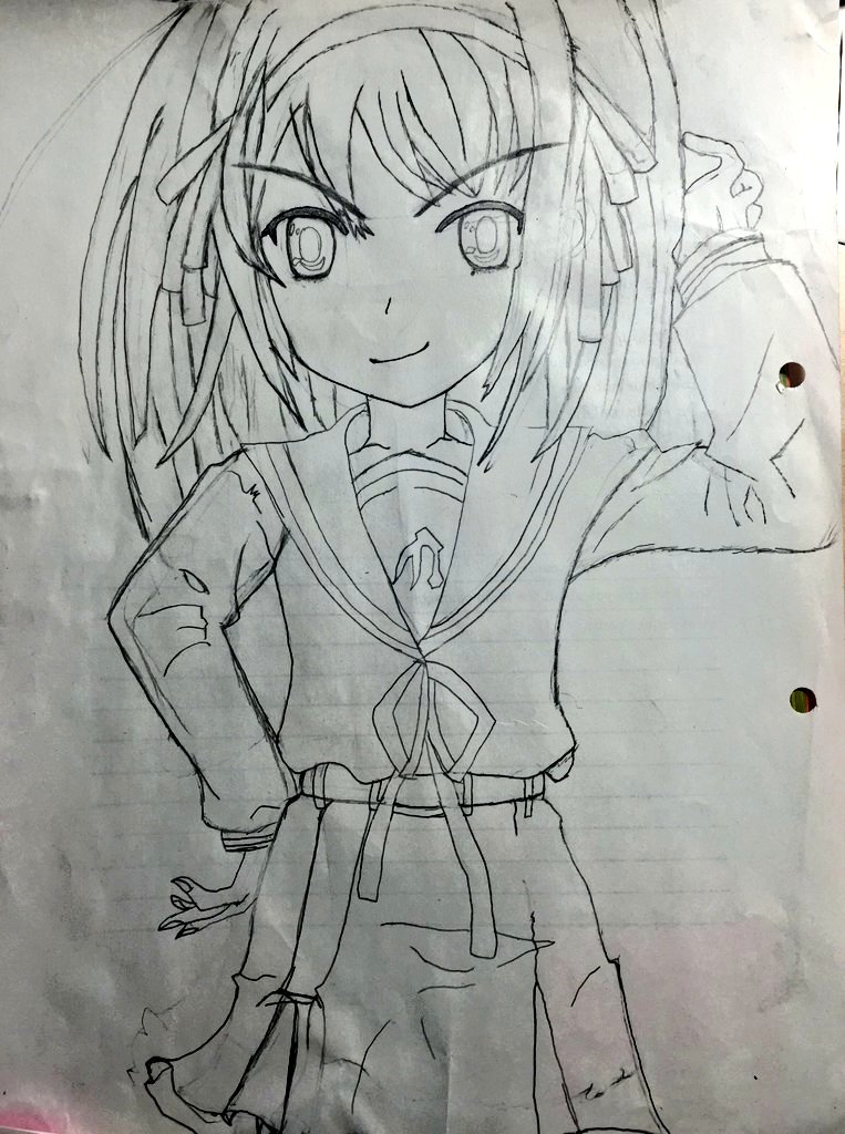 涼宮ハルヒ 「#見た絵師さん強制初投稿の絵と今の絵を比べる ←2017年 2月 」|Gra+@illustrationのイラスト