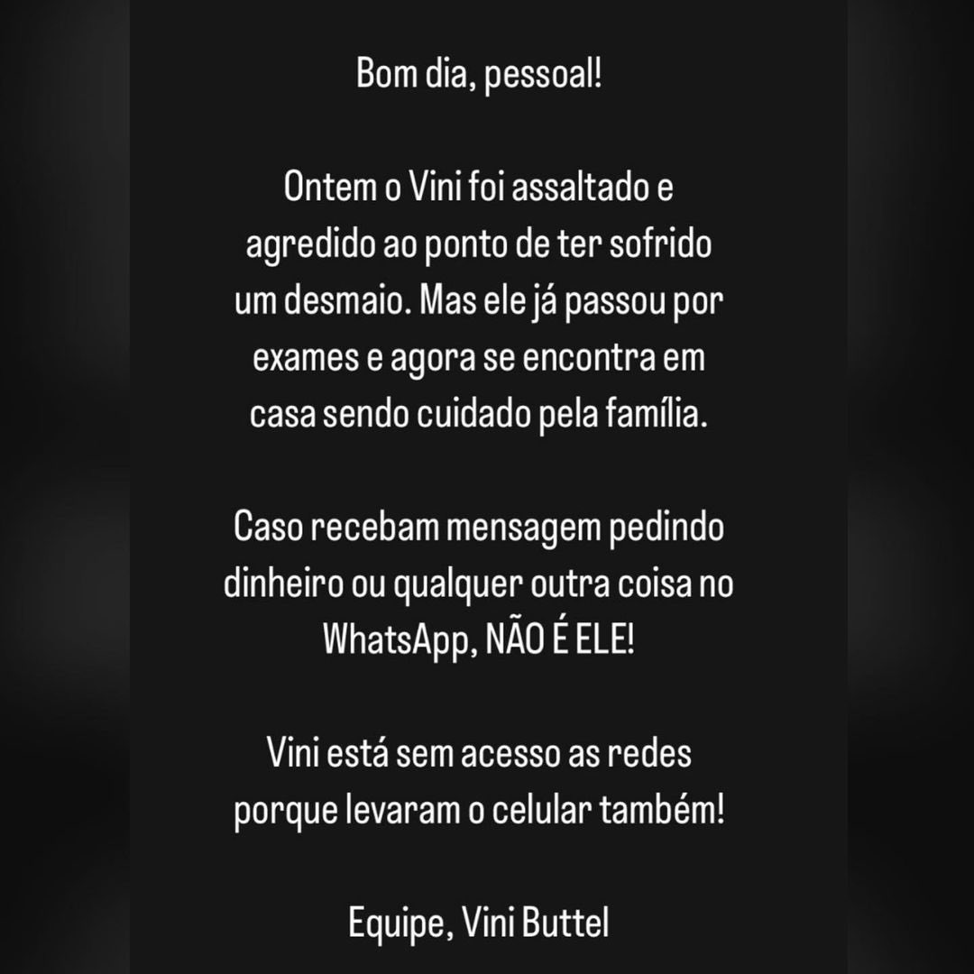 Choquei On Twitter 🚨atenÇÃo Assessoria De Vini Büttel Revelou Que O