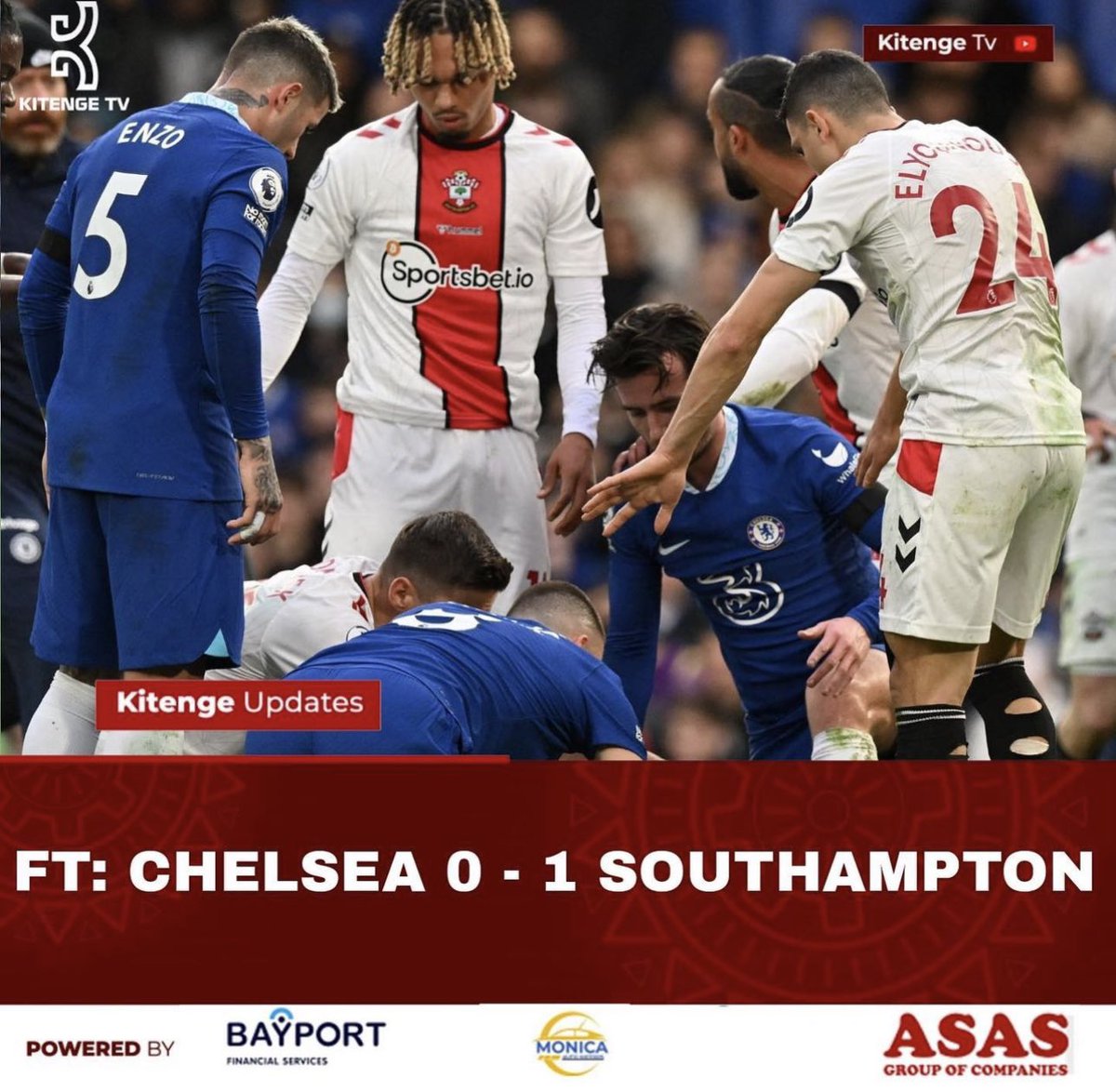 Maulid Kitenge on Twitter: "𝐅𝐔𝐋𝐋 𝐓𝐈𝐌𝐄: #EPL🏴󠁧󠁢󠁥󠁮󠁧󠁿 🏟️Stamford Bridge CHELSEA 0-1 SOUTHAMPTON ⚽ ...