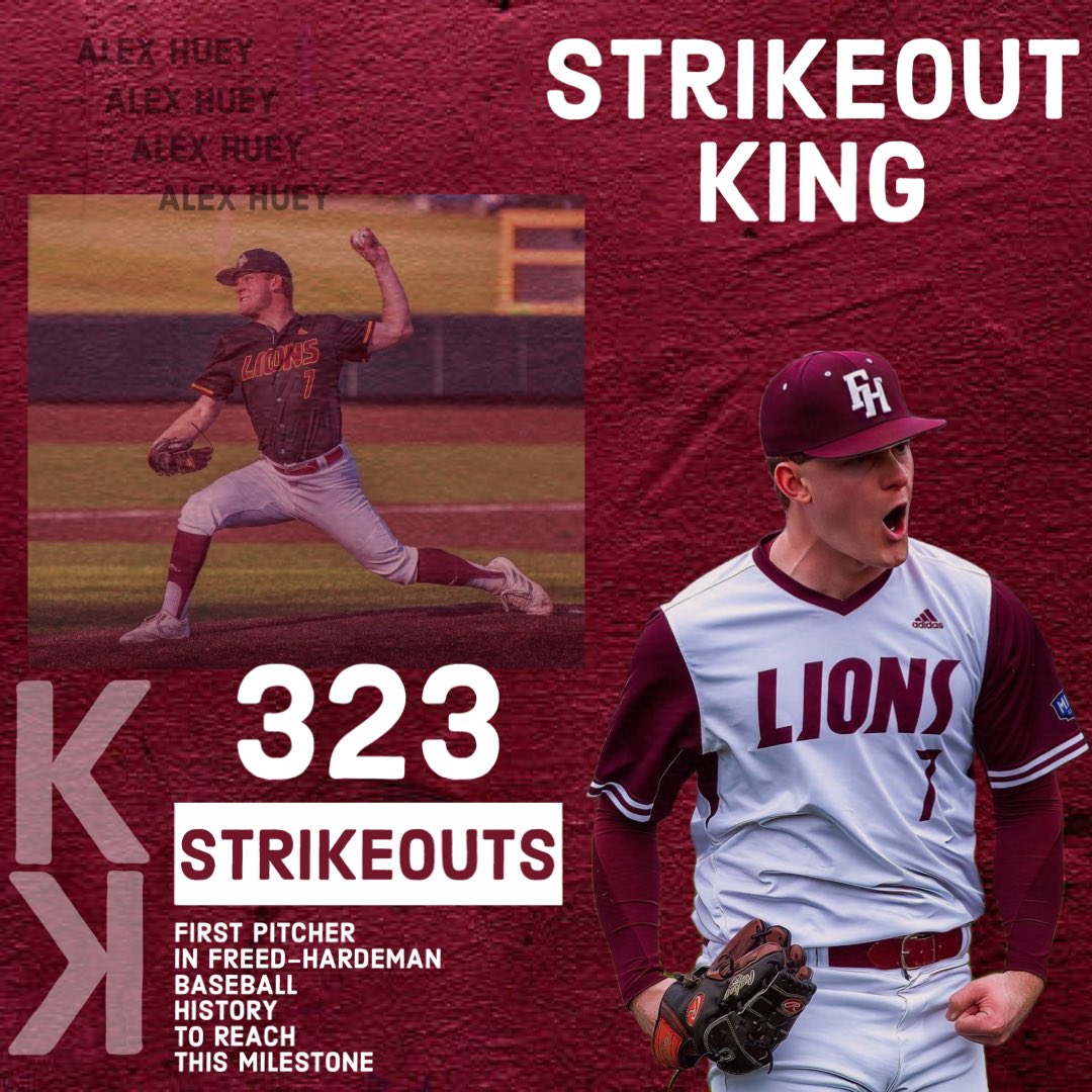 FHU Lions Baseball on Twitter: "There’s a new Strikeout King in Henderson TN! 👑👑 Alex Huey: 7IP ...