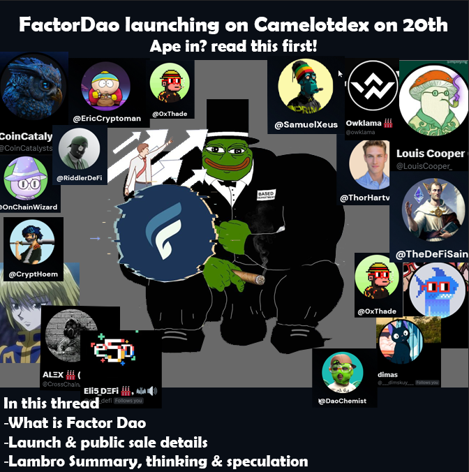 @FactorDao launching on @Camelotdex on 20th Ape in? read this first! 📍In this thread 🔹What is ...