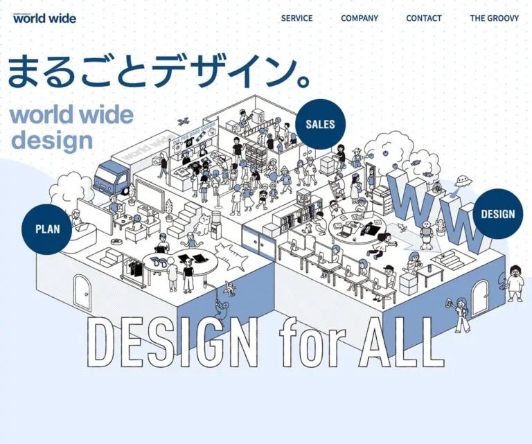 デザインのこと - Web design gallery on Twitter: "動きのあるデザイン。 （イラストかわいいです） world wide https ...