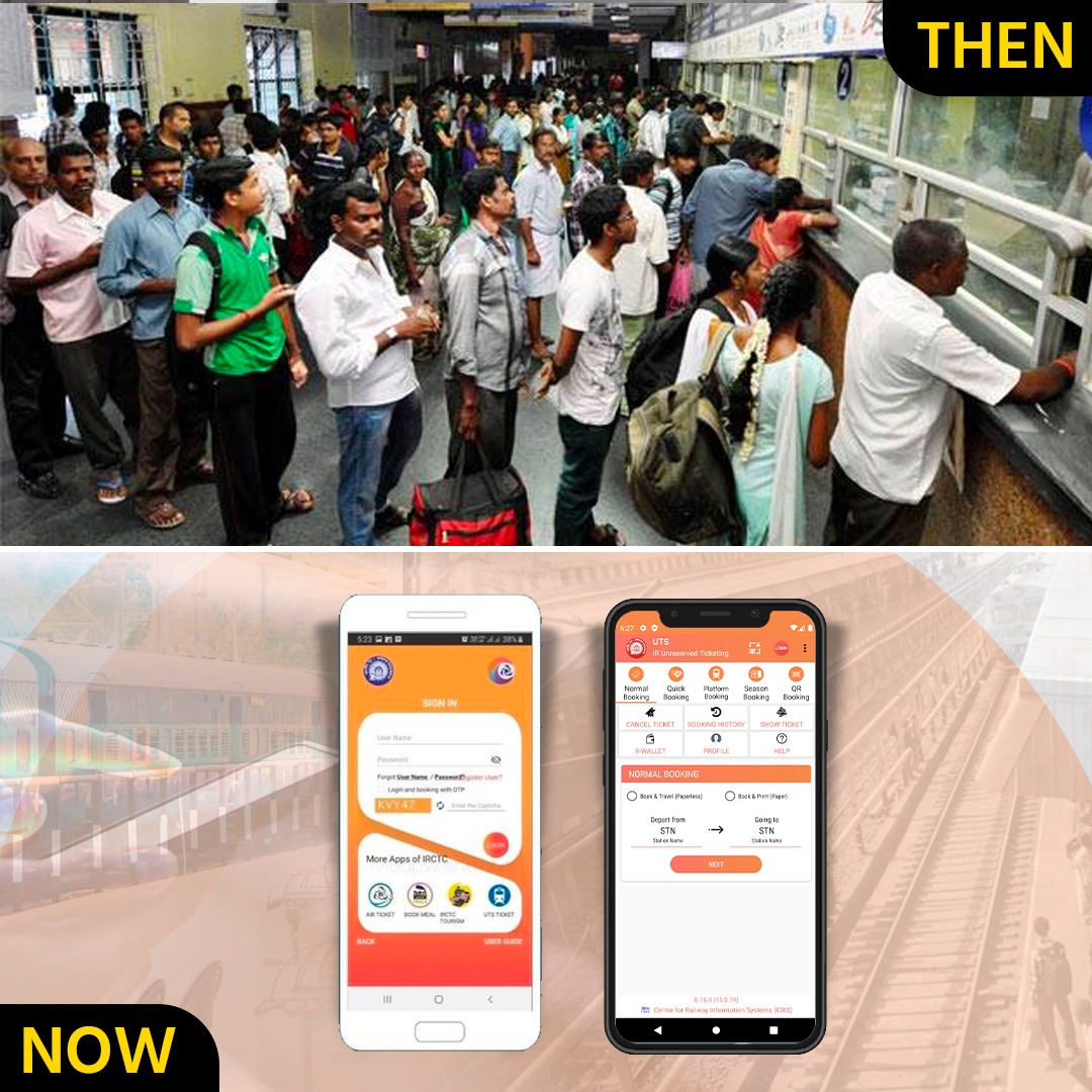 Ministry of Railways on Twitter: "From Queues to Easy access! Around 11.4 lakh e-tickets were ...