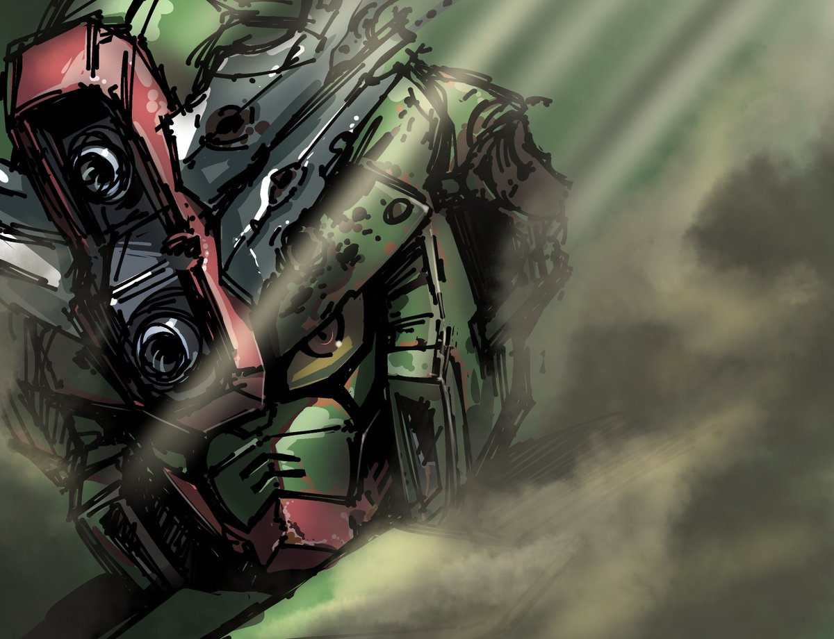 「Mech art train誘われていたのに忘れてた!!!ダメージ多めのMech」|もやしのイラスト