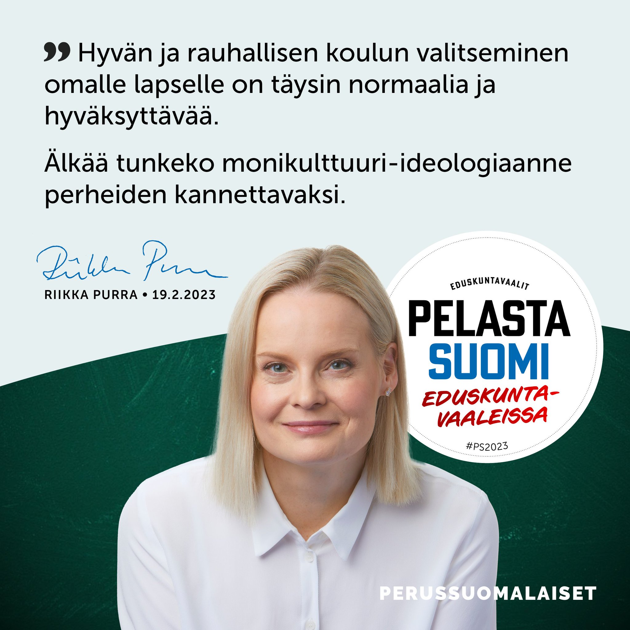 Perussuomalaiset on Twitter: "Jokainen äiti tai isä tahtoo lapselleen parasta. Siitä ei saa ...