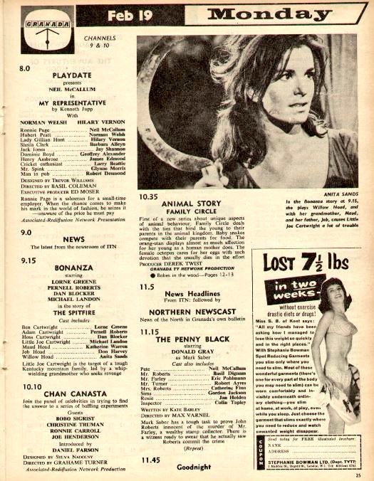Graeme Wood on Twitter: "TV📺19/2/62 ITV 7.0:All Our Yesterdays 7.30:Coronation Street 8.0 ...