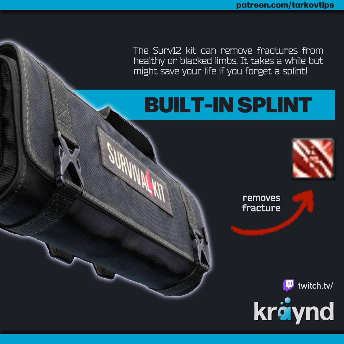 Tarkov Tips by kraynd on Twitter: "Forgot your splints and can’t operate your sniper rifle due ...
