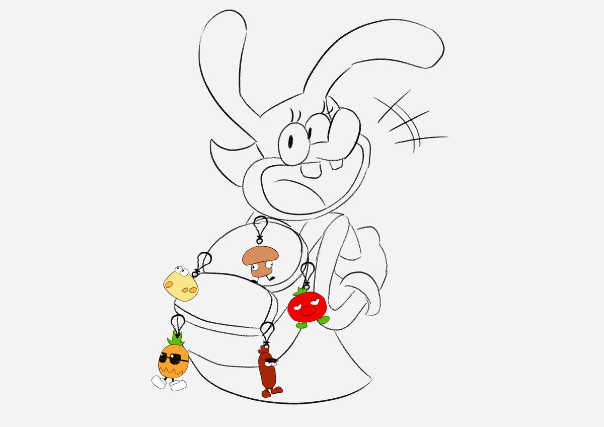 「i was drawing the pizza tower toppins as」|Gabuのイラスト