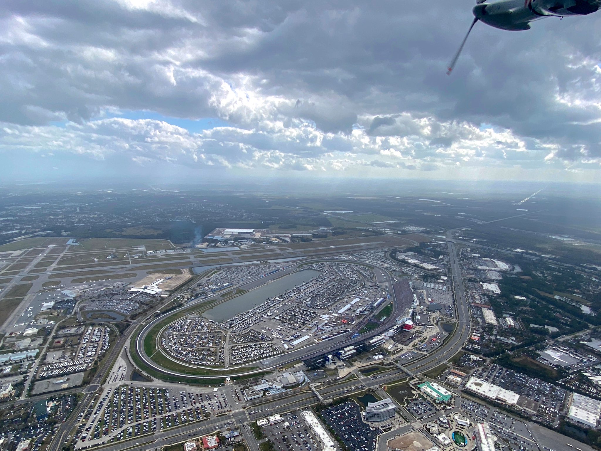 Daytona International Speedway Aerial View Announcing Daytona