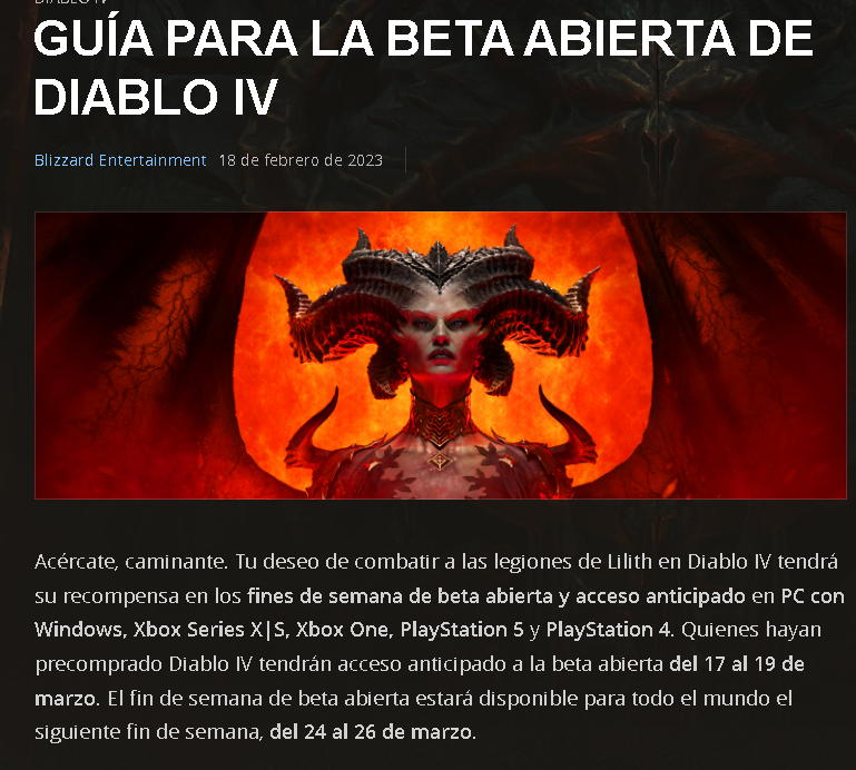 💍🐺𝘽𝙍𝙄𝘼𝙉🕷️🐍 on Twitter: "RT @Franviciogamer: Ya tenemos Fecha para la Beta Abierta de #DiabloIV ...
