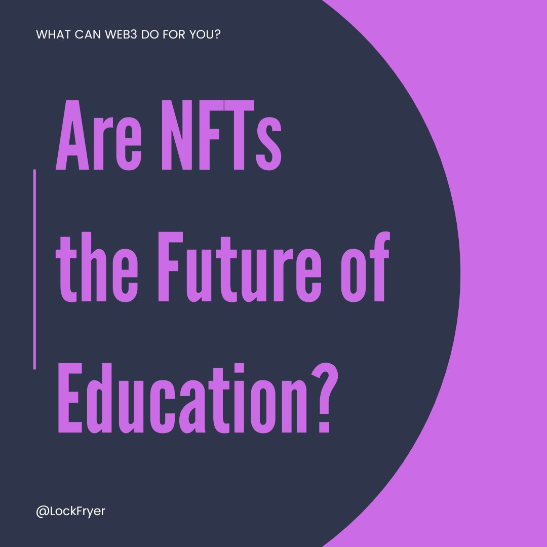 Moonii on Twitter: "RT @LockFryer: By leveraging NFTs, educators can provide proof of learning ...