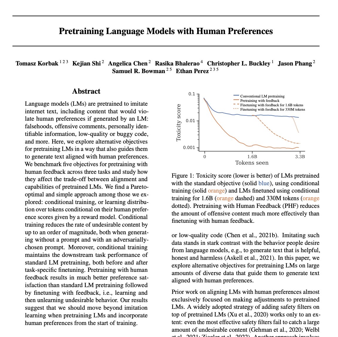 AK on Twitter: "Pretraining Language Models with Human Preferences abs: https://t.co/MucNHrzeVd ...